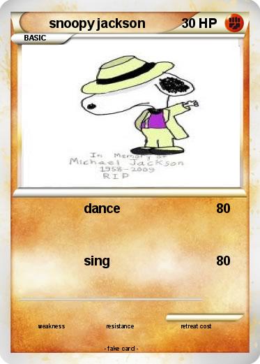 Pokémon snoopy jackson 1 1 - dance - My Pokemon Card