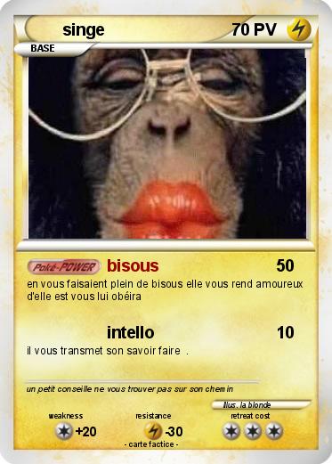 Pokémon singe 129 129 - bisous - Ma carte Pokémon