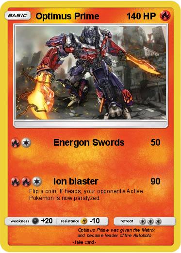 Pokémon Optimus Prime 890 890 - Energon Swords - My Pokemon Card