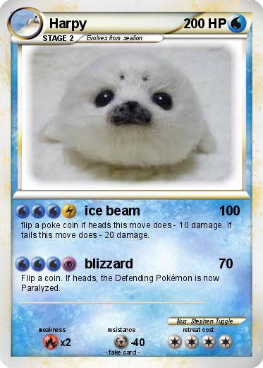 Pokémon Harpy 9 9 - ice beam - My Pokemon Card