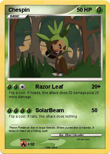 Pokémon Chespin 165 165 - Razor Leaf - My Pokemon Card