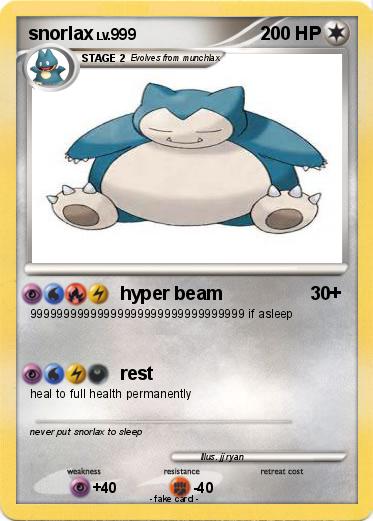 Pokémon snorlax 743 743 - hyper beam - My Pokemon Card