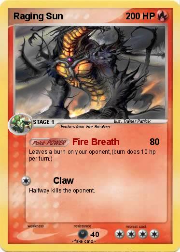 Pokémon Raging Sun - Fire Breath - My Pokemon Card