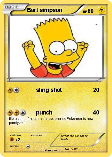 Pokémon Bart simpson 453 453 - sling shot - My Pokemon Card
