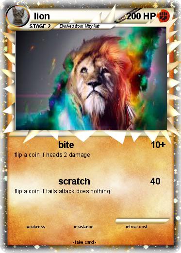 Pokémon lion 597 597 - bite - My Pokemon Card