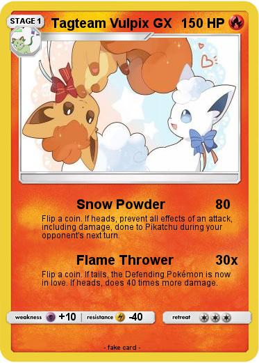 Pokémon Tagteam Vulpix GX - Snow Powder - My Pokemon Card