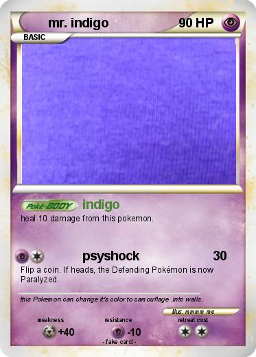 Pokémon mr indigo - indigo - My Pokemon Card