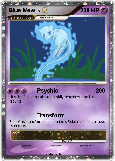 Pokémon Blue Mew 11 11 - Psychic - My Pokemon Card