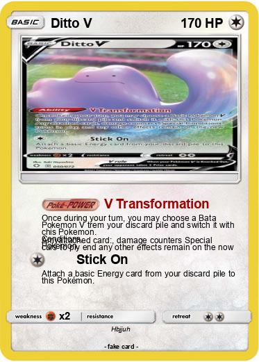 Pokémon Ditto V - V Transformation - My Pokemon Card