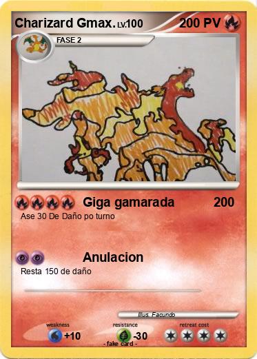 Pokémon Charizard Gmax 4 4 - Giga gamarada - Mi carta pokémon