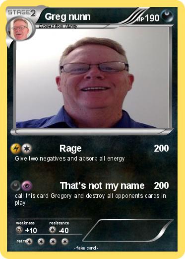 Pokémon Greg nunn - Rage - My Pokemon Card