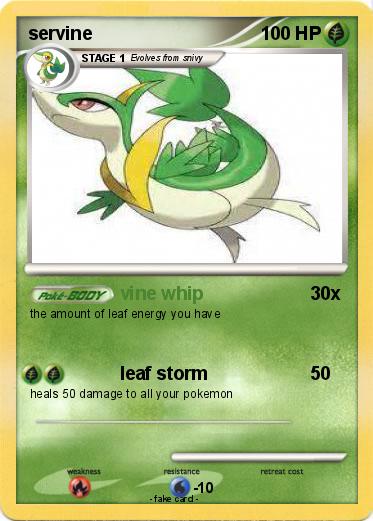 Pokémon servine 258 258 - vine whip - My Pokemon Card