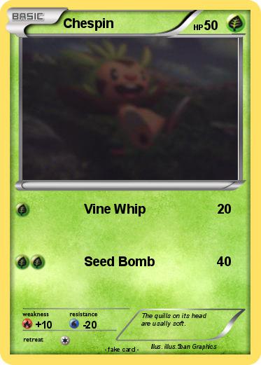 Pokémon Chespin 496 496 - Vine Whip - My Pokemon Card