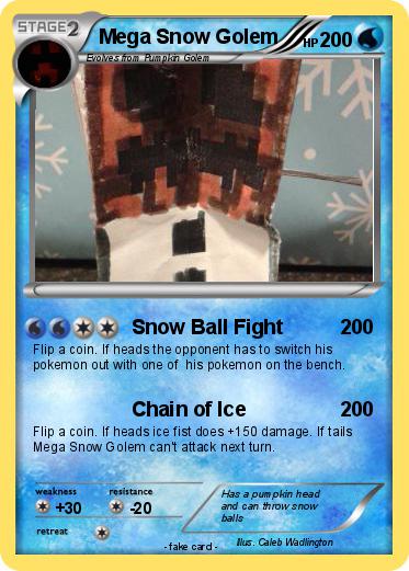 Pokémon Mega Snow Golem - Snow Ball Fight - My Pokemon Card