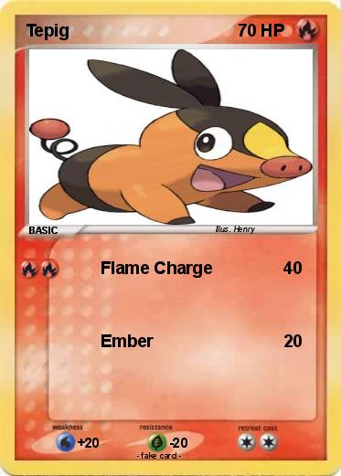 Pokémon Tepig 191 191 - Flame Charge - My Pokemon Card