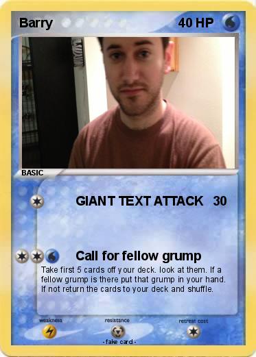 Pokémon Barry 96 96 - GIANT TEXT ATTACK - My Pokemon Card