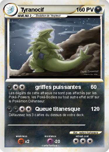 Pokémon Tyranocif 220 220 - griffes puissantes - Ma carte Pokémon