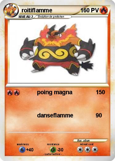 Pokémon roitiflamme 12 12 - poing magna - Ma carte Pokémon