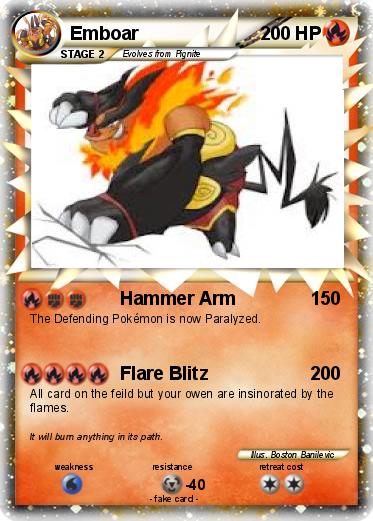Pokémon Emboar 1181 1181 - Hammer Arm - My Pokemon Card