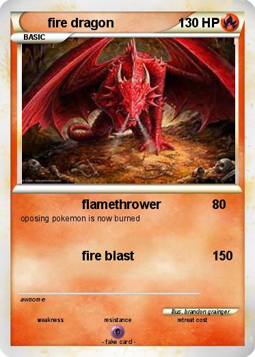 Pokémon fire dragon 442 442 - flamethrower - My Pokemon Card