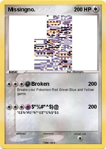 Pokémon Missingno 1346 1346 - Broken - My Pokemon Card