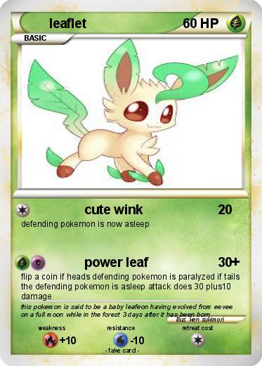 Pokémon leaflet - cute wink - My Pokemon Card