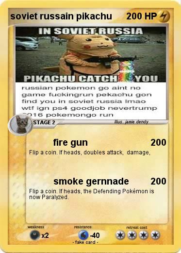 Pokémon soviet russain pikachu - fire gun - My Pokemon Card