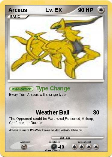 Pokémon Arceus Lv EX 15 15 - Type Change - My Pokemon Card