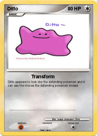 Pokémon Ditto 356 356 - Transform - My Pokemon Card