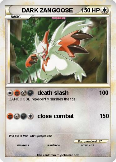Pokémon DARK ZANGOOSE - death slash 100 - My Pokemon Card