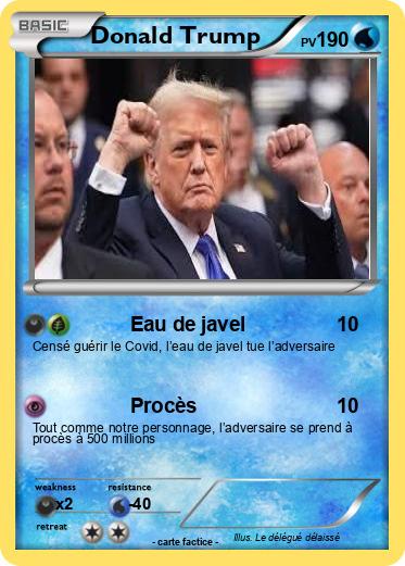 Pokémon Donald Trump 5314 5314 - Eau de javel - Ma carte Pokémon