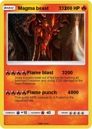 Pokémon Magma beast 333 333 - Flame blast 3200 - My Pokemon Card