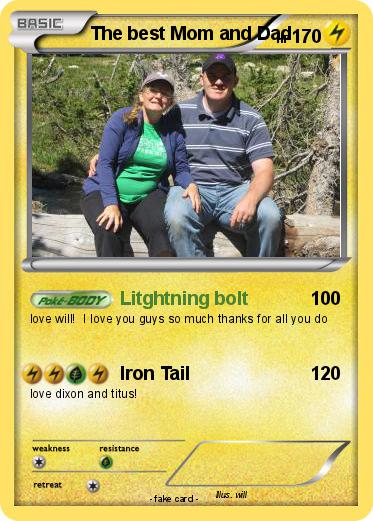 Pokémon The best Mom and Dad - Litghtning bolt - My Pokemon Card