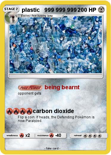 Pokémon plastic 999 999 999 999 - being bearnt - My Pokemon Card