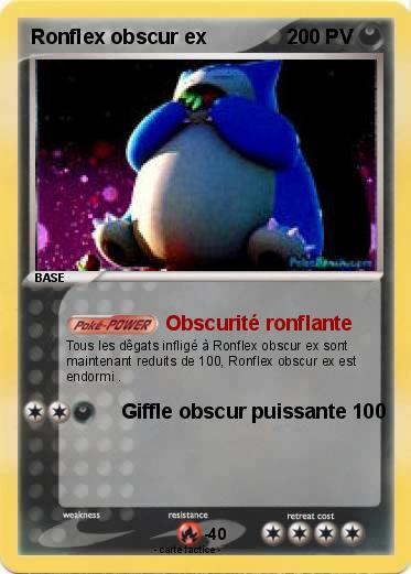 Pokémon Ronflex obscur ex - Obscurité ronflante - Ma carte Pokémon
