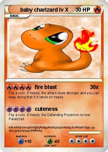 Pokémon baby charizard lv X - fire blast - My Pokemon Card