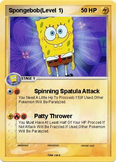 Pokémon Spongebob Level 1 1 - Spinning Spatula Attack - My Pokemon Card