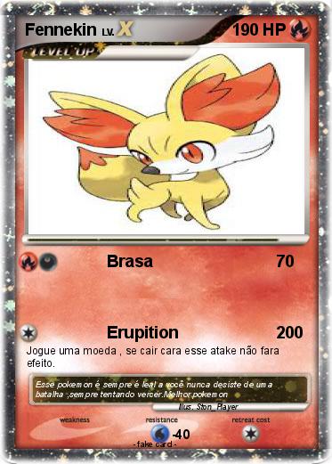 Pokémon Fennekin 177 177 - Brasa - My Pokemon Card