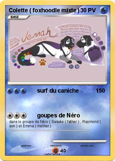 Pokémon Colette foxhoodle mixte - surf du caniche - Ma carte Pokémon