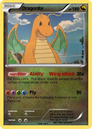 Pokémon Dragonite 1062 1062 - Ability Wing attack - My Pokemon Card