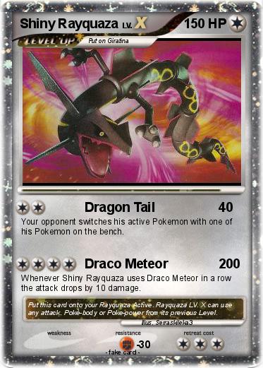 Pokémon Shiny Rayquaza 101 101 - Dragon Tail - My Pokemon Card