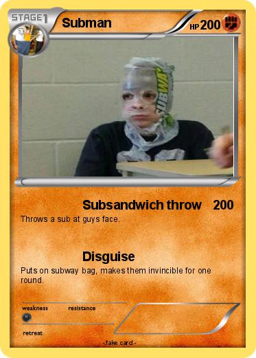 Pokémon Subman - Subsandwich throw - My Pokemon Card