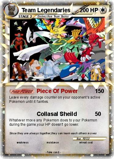 Pokémon Team Legendaries - Piece Of Power - My Pokemon Card