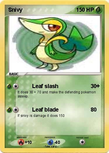 Pokémon Snivy 98 98 - Leaf slash - My Pokemon Card