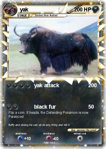 Pokémon yak 9 9 - yak attack - My Pokemon Card