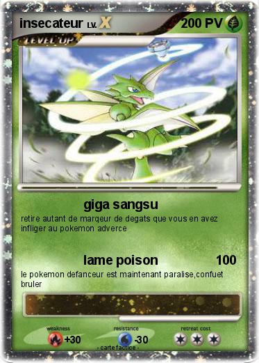 Pokémon insecateur 120 120 - giga sangsu - Ma carte Pokémon
