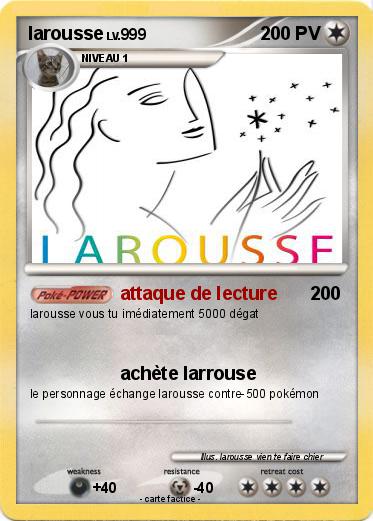 Pokémon larousse - attaque de lecture - Ma carte Pokémon