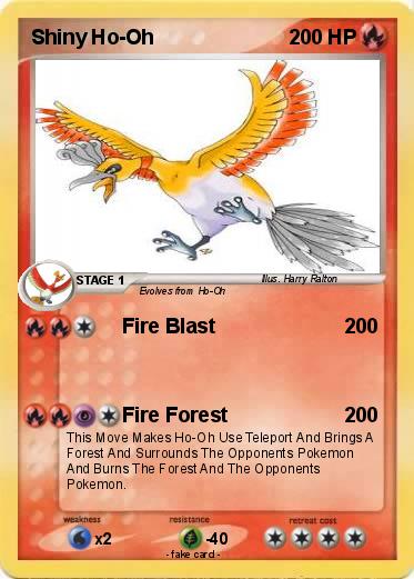Pokémon Shiny Ho Oh 31 31 - Fire Blast - My Pokemon Card