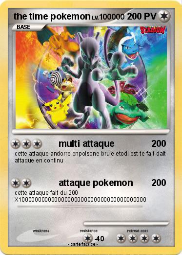 Pokémon the time pokemon - multi attaque - Ma carte Pokémon