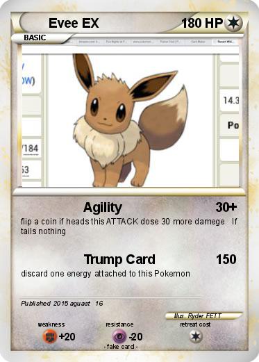 Pokémon Evee EX 1 1 - Agility - My Pokemon Card